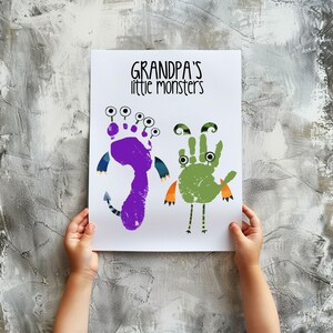 Monster Halloween Handprint Craft, DIY Craft for Kids Art, Halloween ...