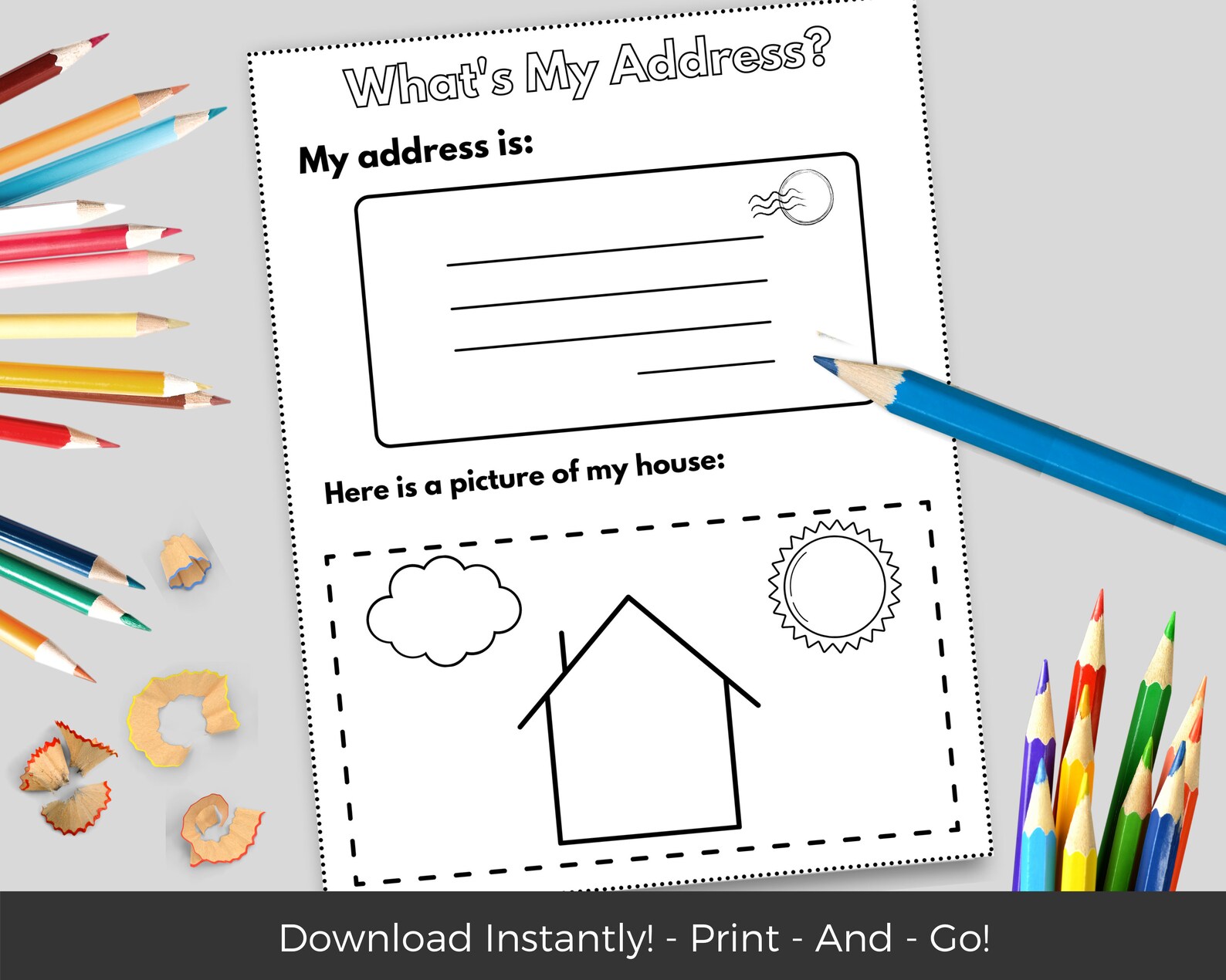 My Address Worksheet About Me Kindergarten Worksheets | Etsy