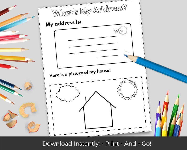 My Address Worksheet About Me Kindergarten Worksheets - Etsy