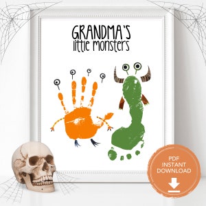 Monster Halloween Handprint Craft, DIY Craft for Kids Art, Halloween ...