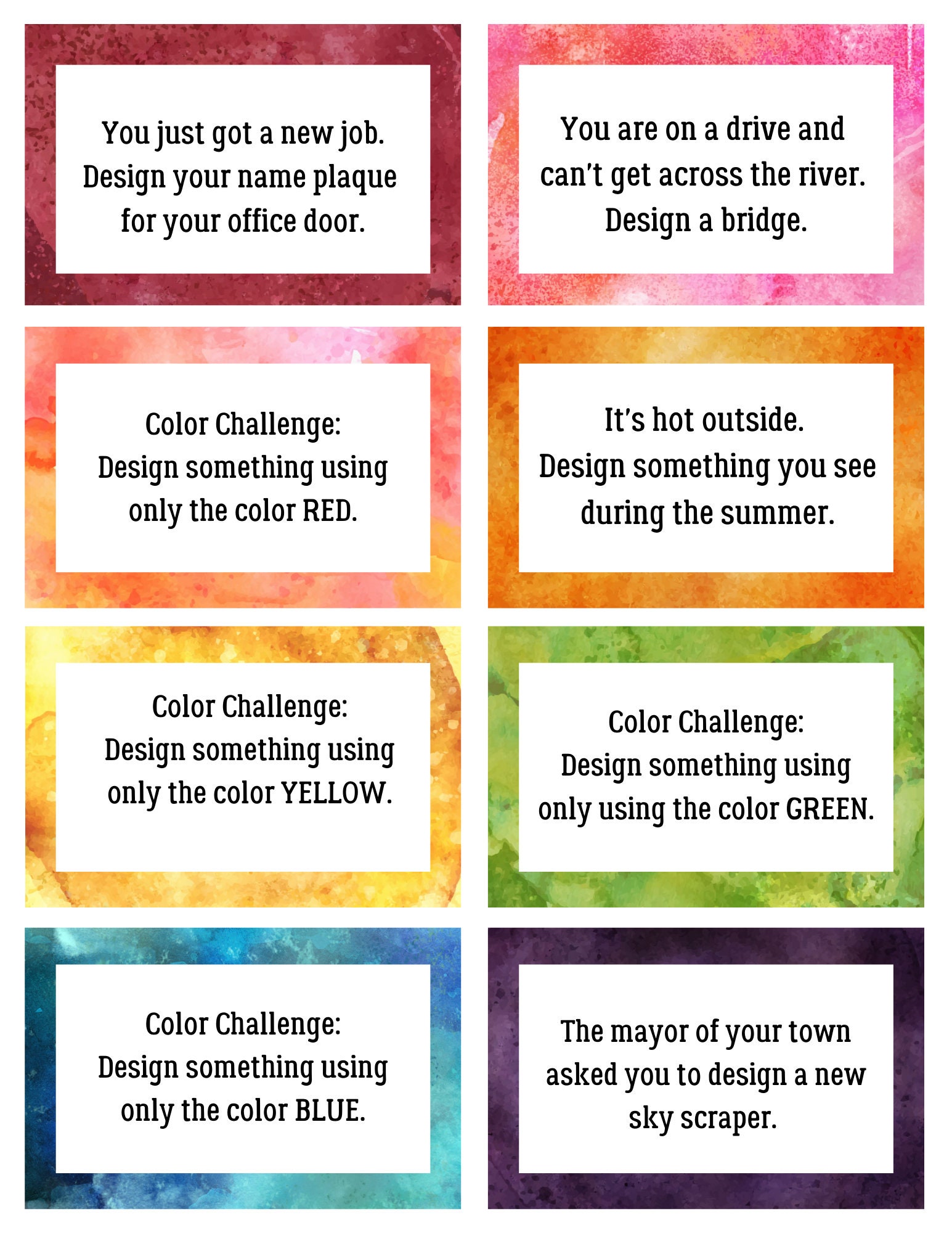 Creative Kids Printable Activity Art Printable Boredom - Etsy