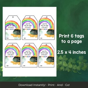 St Patricks Day Printable Gift Tag, St Patricks Day Tags, Friend or ...