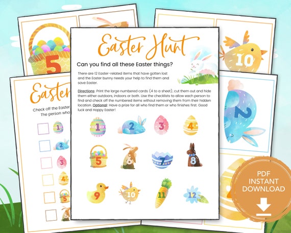 Easter Scavenger Hunt for Kids Printable Treasure Hunt | Etsy