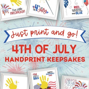 Red White & Blue 4th of July Handprint Art, Fourth of July Handprint ...