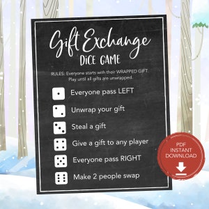 Dice Gift Exchange Game, White Elephant Gift Exchange, Easy Party Games ...