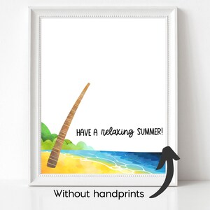 Handprint Beach Craft, Printable Summer Handprint Art, End of School ...
