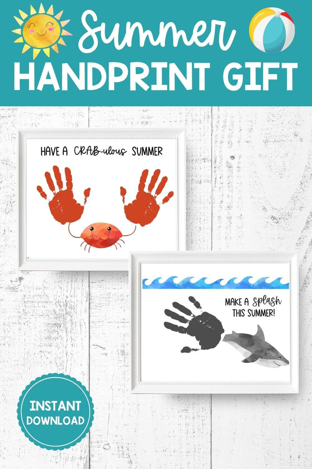 Handprint Shark Craft, Printable Summer Handprint Art, End of School ...