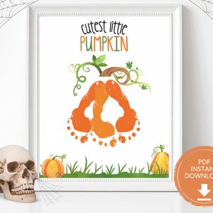 Pumpkin Halloween Handprint Craft DIY Craft for Kids Art - Etsy