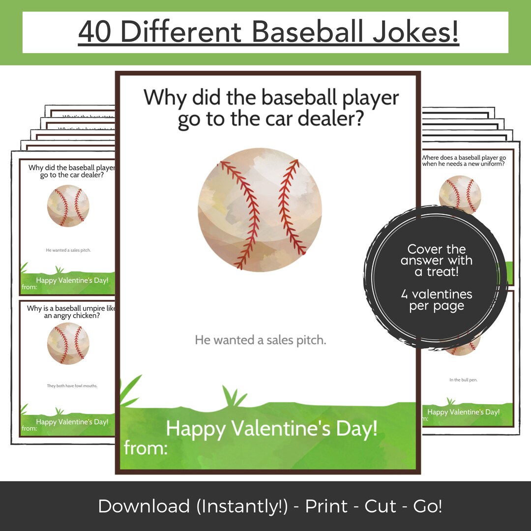 Baseball Valentine, Printable Valentine Cards for Kids, Kids Valentines ...