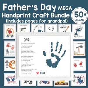Mega Fathers Day Handprint Bundle Craft, Printable Craft for Kids ...