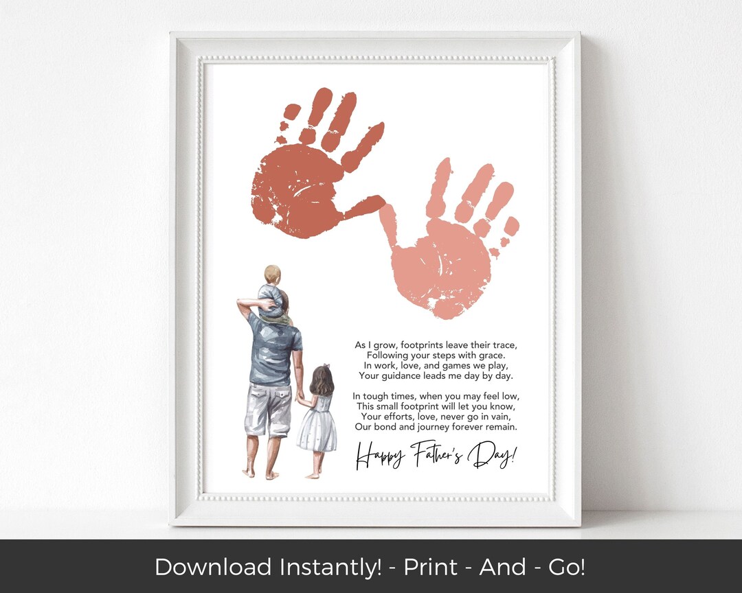 Fathers Day Handprint Printable, Poem for Fathers Day Gift From Kids ...
