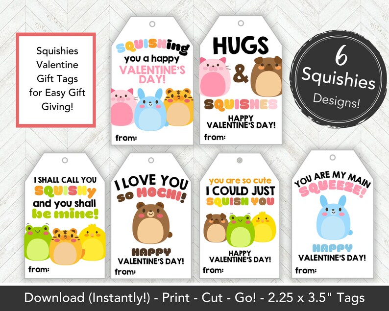 Printable Mochi Squishy Valentines Card Squishies Valentine - Etsy