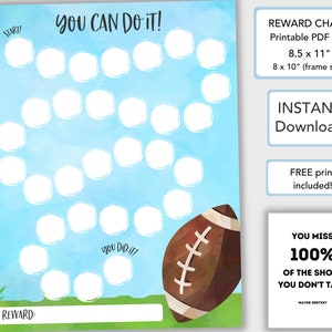 Football Reward Chart for Kids Behavior Chart Printable, Chore Chart ...