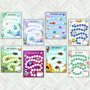 Bundle 'girl' Themed Kids Reward Chart Printable, Sticker Chart for ...