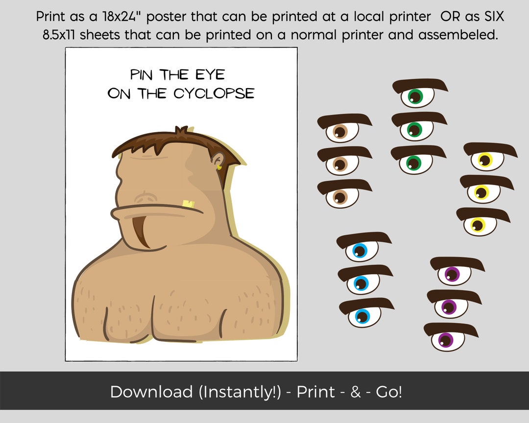 Pin the Eye on the Cyclops Greek Mythology Poster, Printable Greek ...