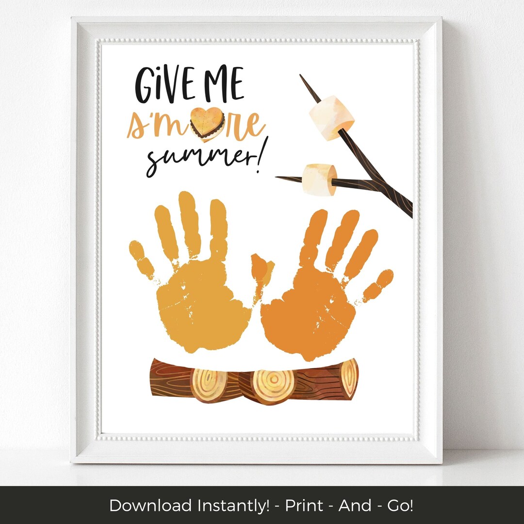 Smore Handprint Art, Summer Handprint Art, Printable Handprint Craft ...
