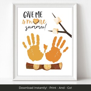 Smore Handprint Art, Summer Handprint Art, Printable Handprint Craft ...