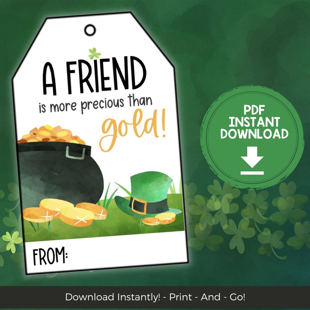Precious Than Gold St Patricks Day Printable Gift Tag, St Patricks Day ...