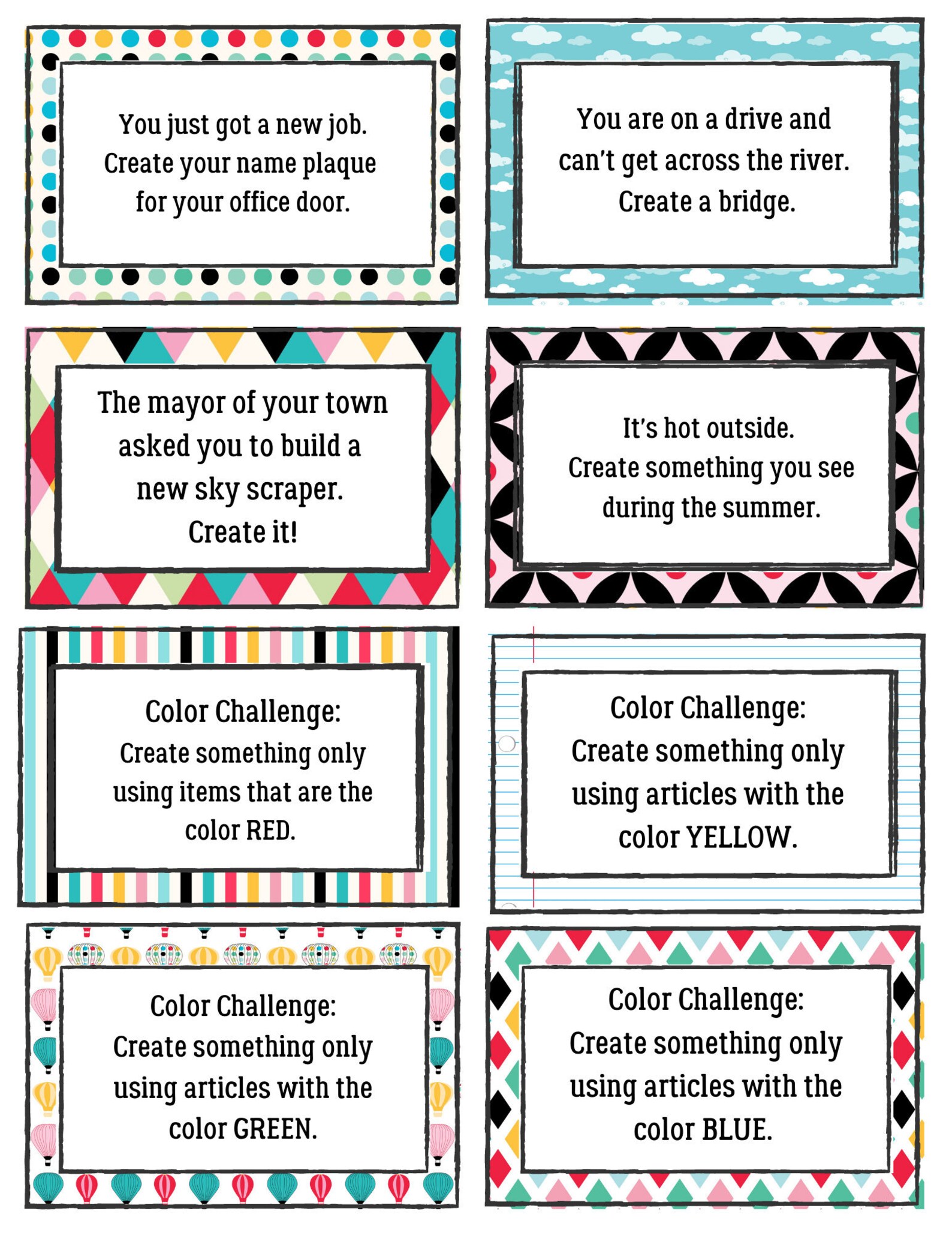 Creative Kids Printable Activity, Art Printable, Boredom Buster ...