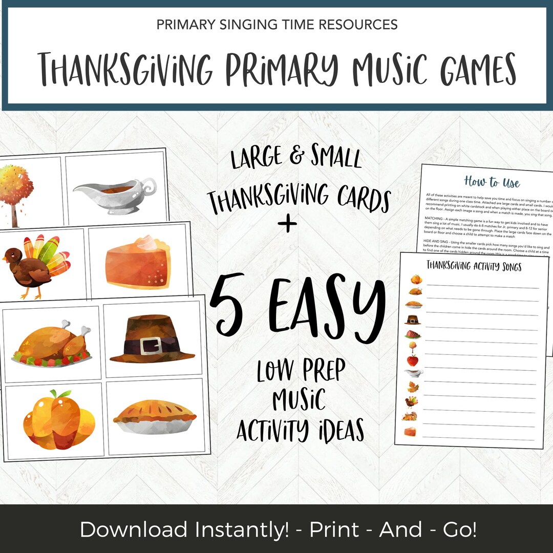 THANKSGIVING Singing Time Activity, LDS Primary Chorister, LDS Primary ...