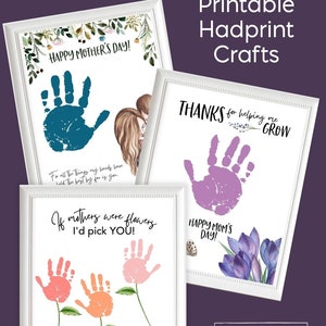 Mothers Day Flower Handprint Crafts for Kids, Mom Gift From Kids ...