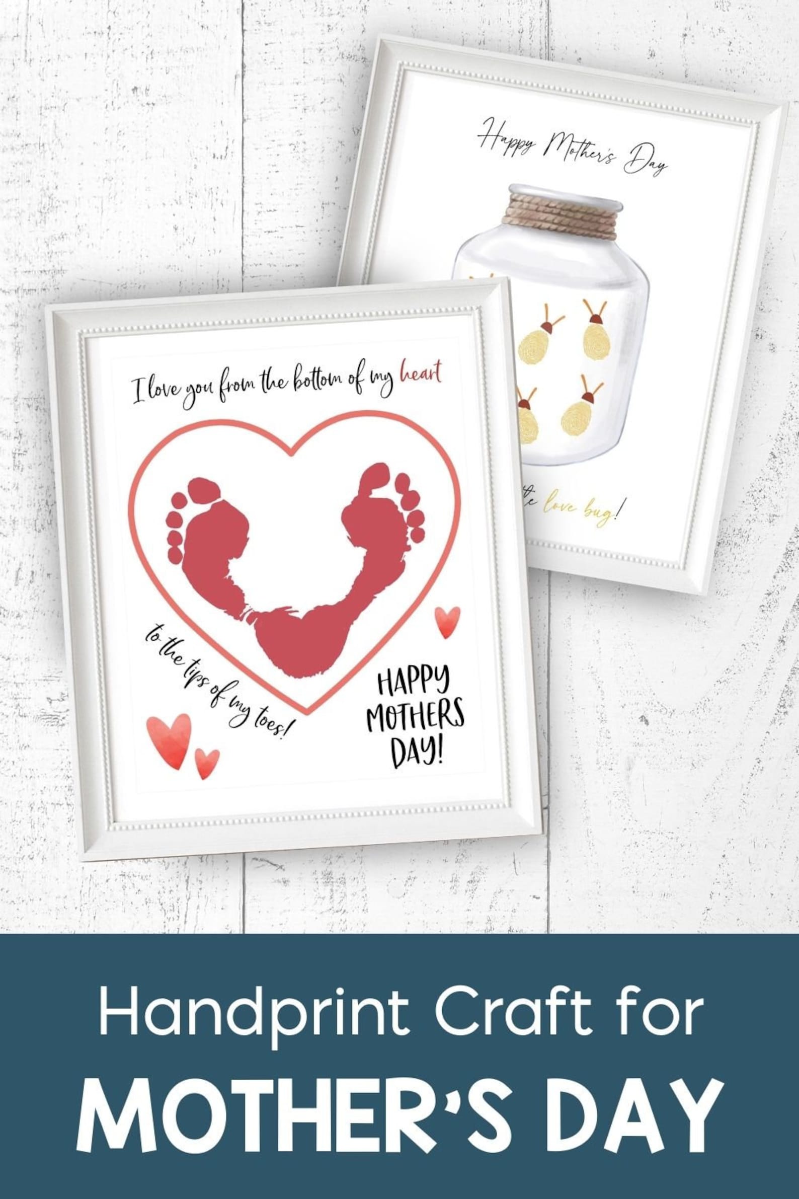 Unique Mothers Day Gift Fingerprint Art Template, Kids Thumbprint Art ...
