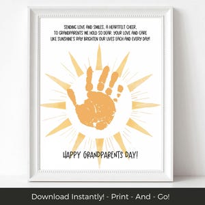 Grandparents Day Handprint Craft Printable, Gift for Grandma Grandpa ...