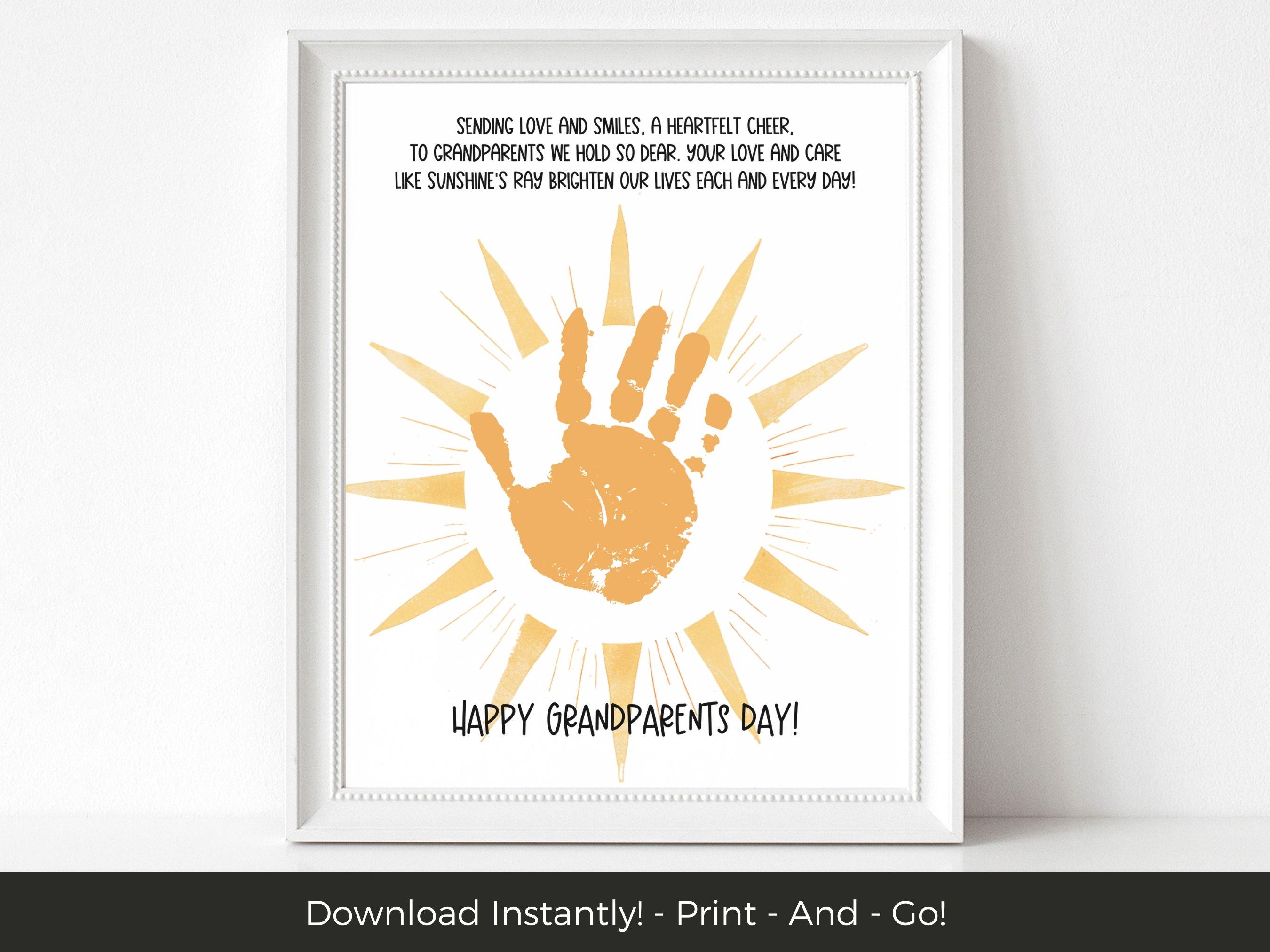 Grandparents Day Handprint Craft Printable, Gift for Grandma Grandpa ...