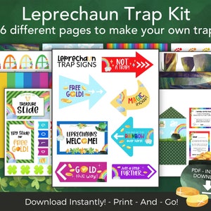 Leprechaun Trap Kit Printable St Patricks Day Activities for - Etsy