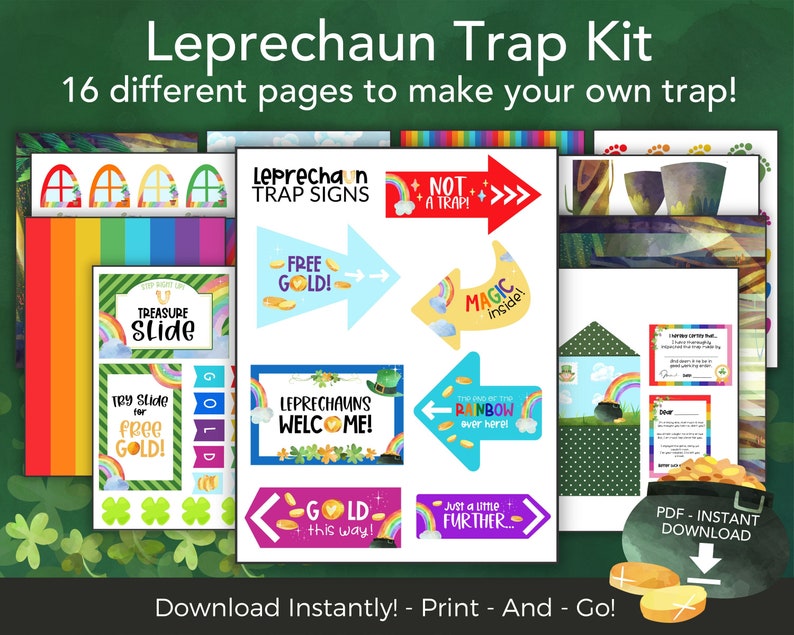 Leprechaun Trap Kit Printable St Patricks Day Activities for - Etsy