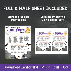 What's Your Name Halloween Printable, Halloween Party Games for Kids ...