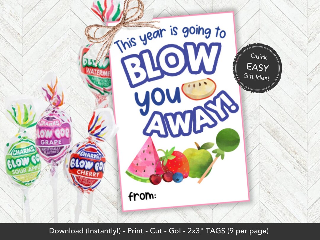 Sucker Blow Pop Treat Gift Tag, Back to School Gift Tag, Meet the ...