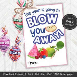 Sucker Blow Pop Treat Gift Tag, Back to School Gift Tag, Meet the ...