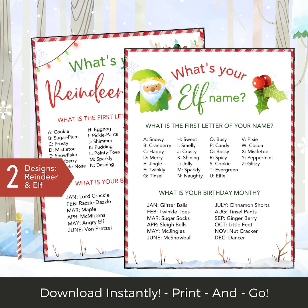 What's Your Christmas Name Game Christmas Game for Kids and Adult ...