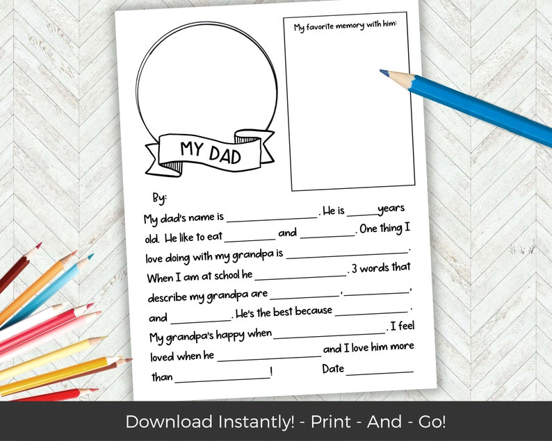 All About Dad Interview Questions Fathers Day Card Printable - Etsy