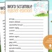 Word Scramble Easter Game, Easter Printable Game for Kids Family Class ...
