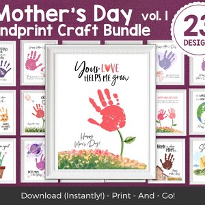 Mothers Day Handprint Art Bundle Mothers Day Handprint - Etsy