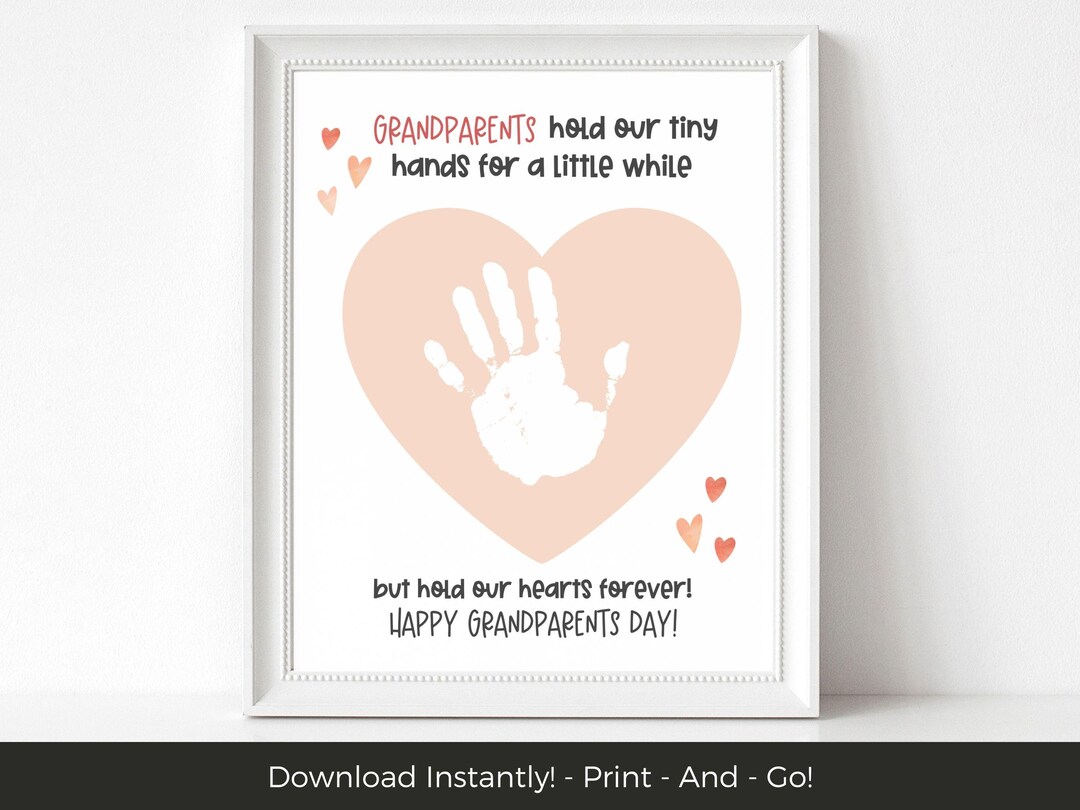 Grandparents Day Handprint Craft Printable, Gift for Grandma Grandpa ...