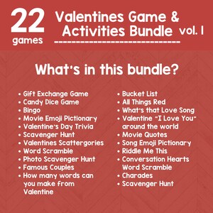 Valentines Day Games Bundle, Printable Valentine Party Games for Kids ...