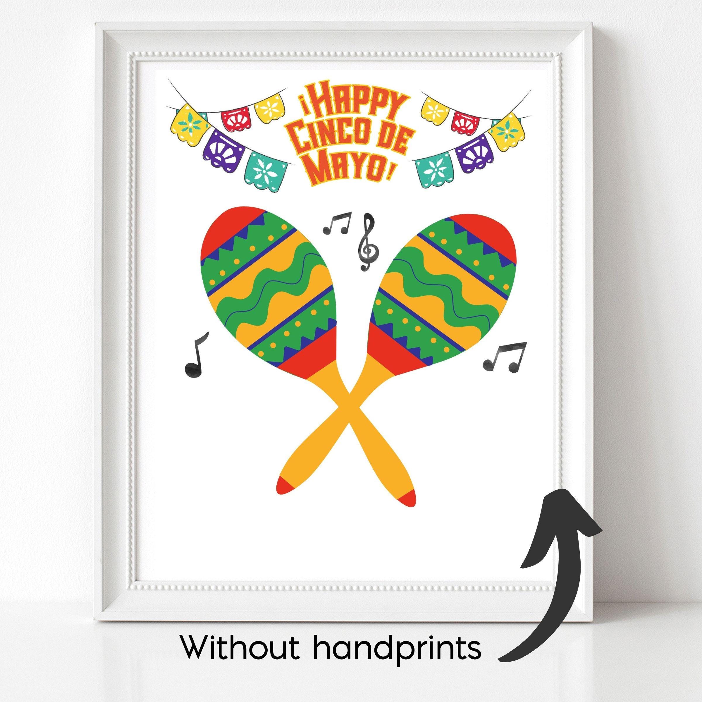 Maracas Handprint Craft Cinco De Mayo Handprint Art Printable - Cinco ...