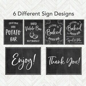 Potato Bar Kit, Potato Bar Sign for Christmas, Wedding, Birthday, Baby ...