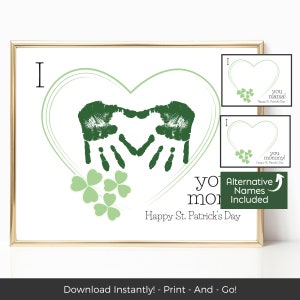 Shamrock Handprint Craft for Kids, Printable Mom Gift, Babys First St ...