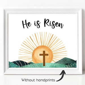 Easter He is Risen Kids Bible Activities, Easter Handprint Art for Kids ...