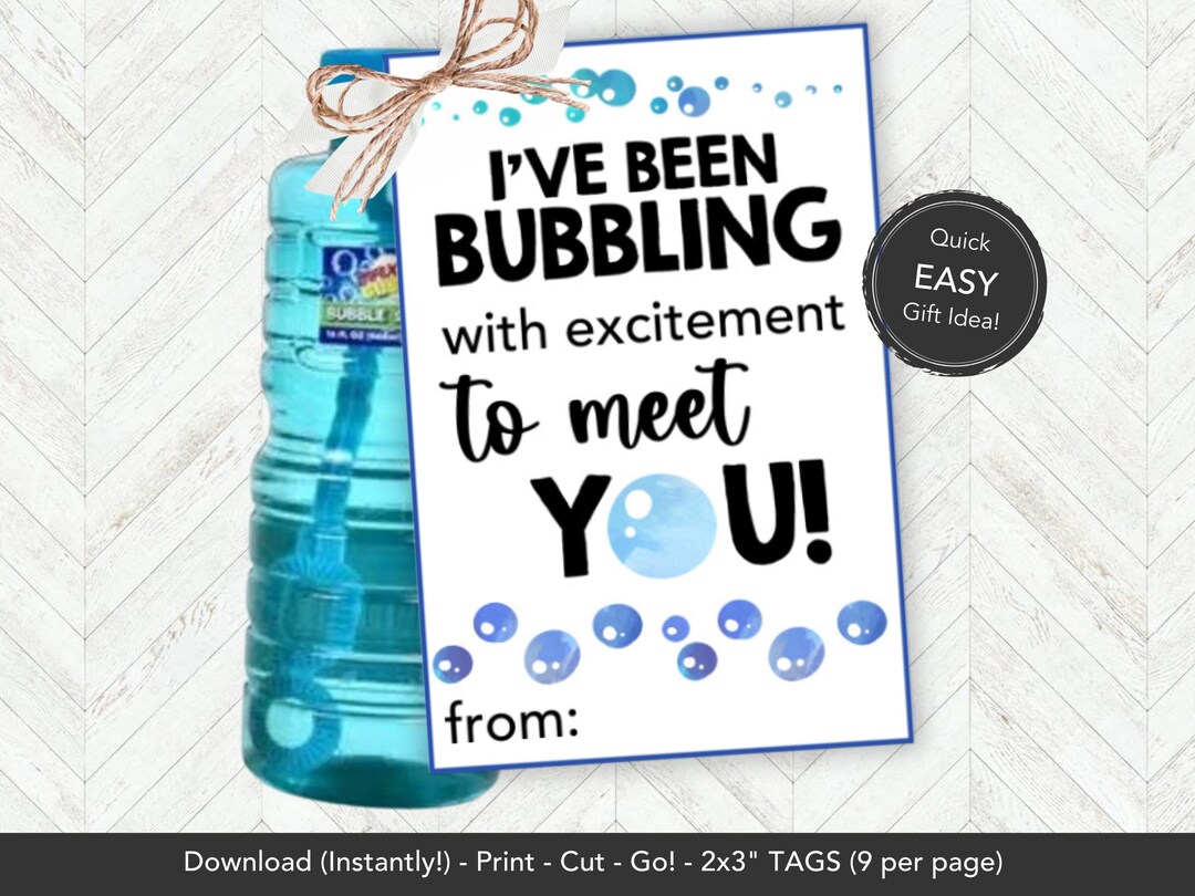 Bubble Gift Tag Printable, Meet the Teacher Gift Tag, Welcome Back to ...