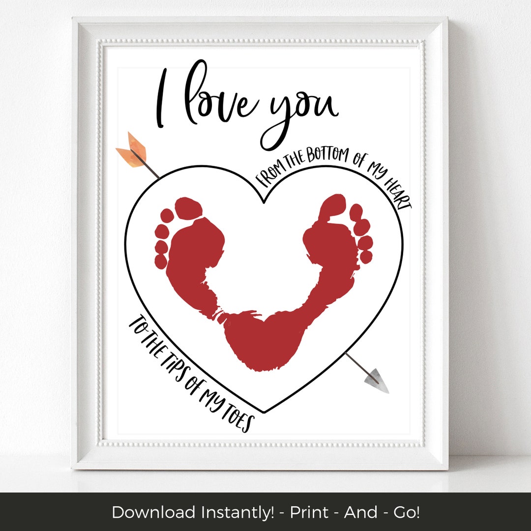 Printable Handprint Art, Valentine Handprint Craft for Kids, DIY ...