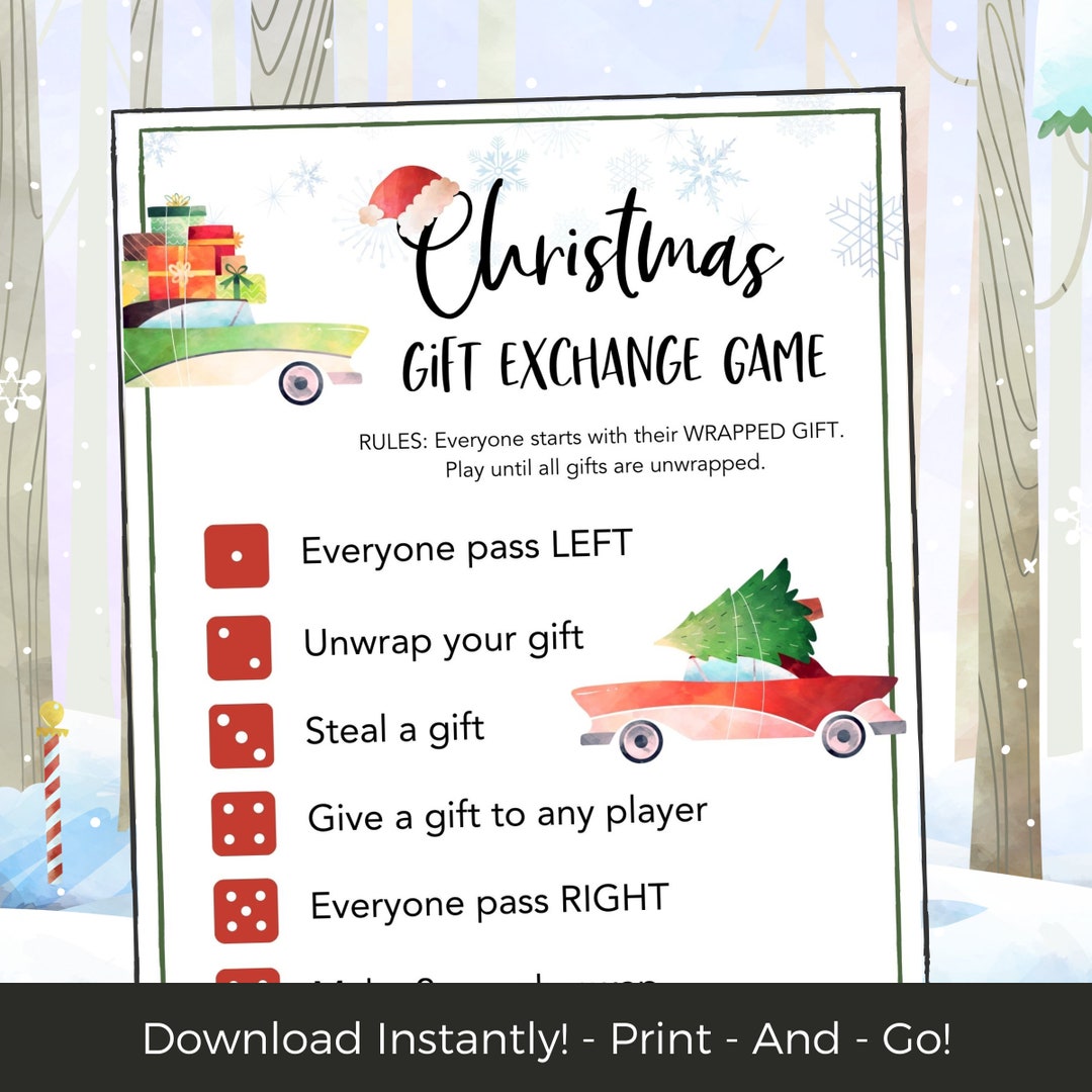 White Elephant Gift Exchange, Christmas Party Games, Printable ...