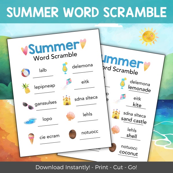 Summer Printable Games - Etsy