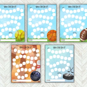 Reward Chart Bundle Sports Themed Kids Reward Chart Printable, Sticker ...