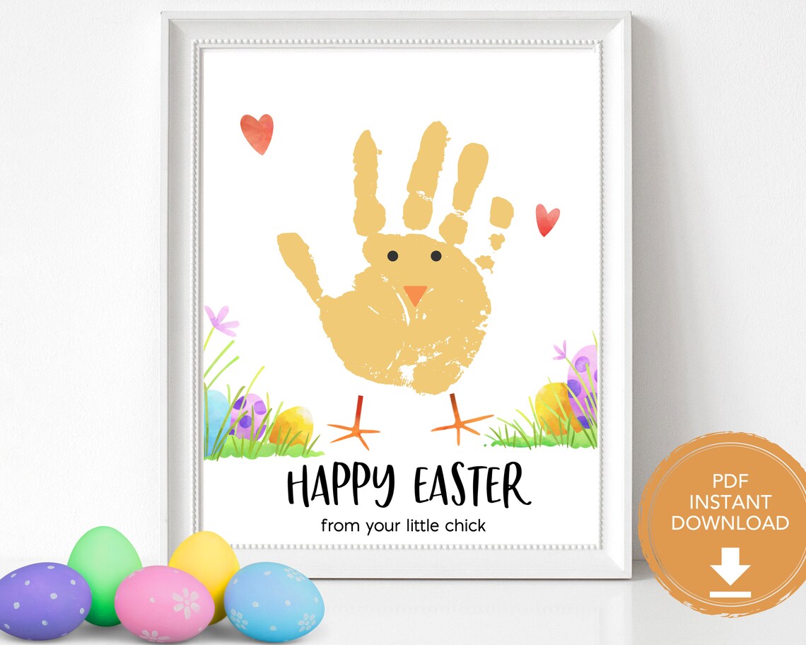 Baby Chick Easter Craft Easter Handprint Kids Craft - Etsy
