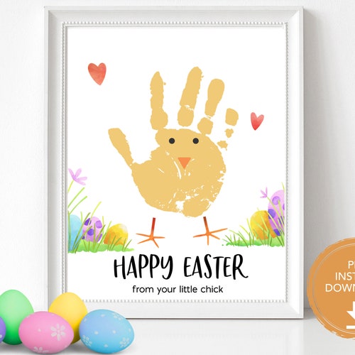 Baby Chick Easter Craft Easter Handprint Kids Craft | Etsy